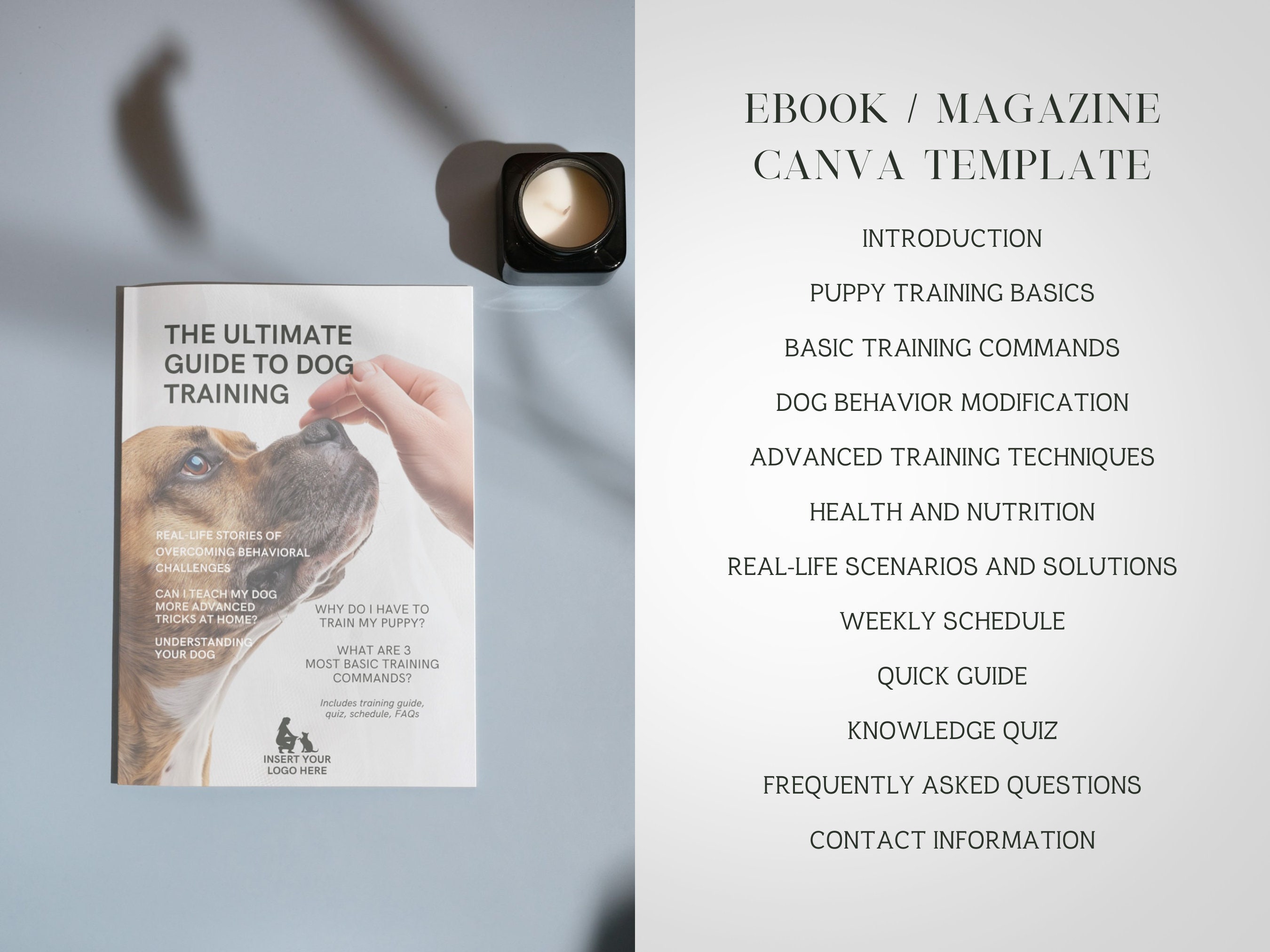 Ultimate Dog Training Guide Canva Template - Editable E-book/magazine ...