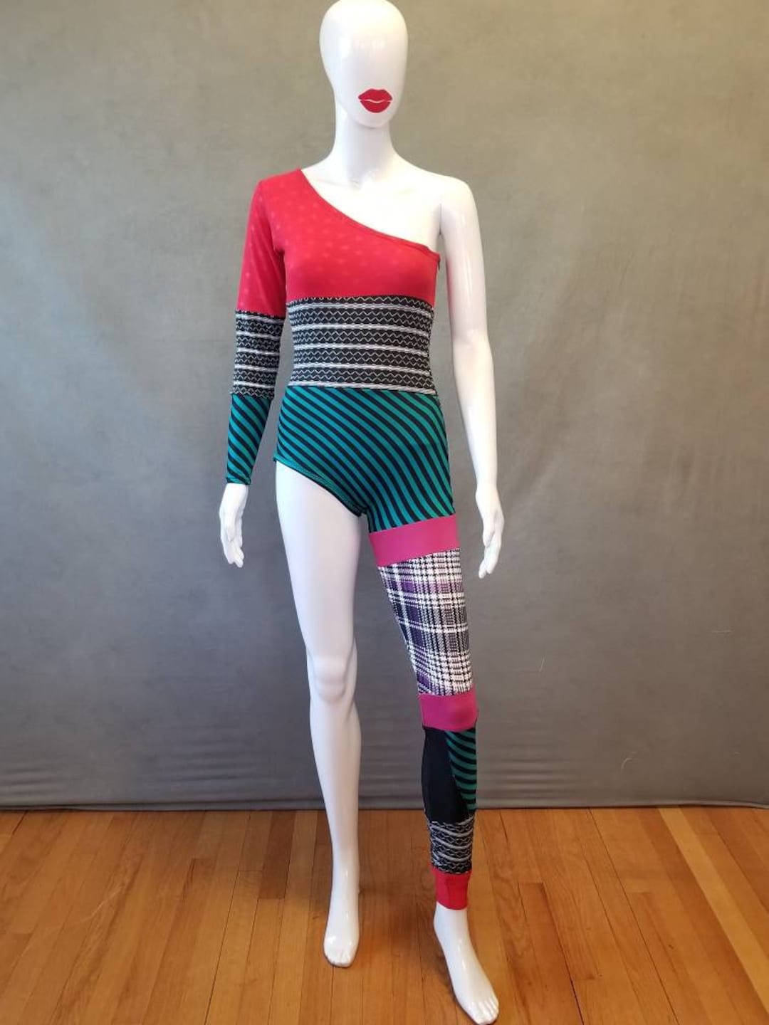 David Bowie Inspired Bodysuit Costume: One Shoulder, One Leg - Size XS ...