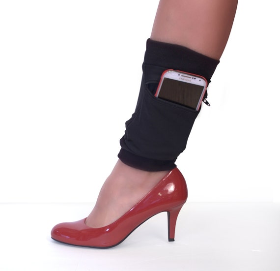 MADE TO ORDER Black Spandex Ankle Wallet | Etsy