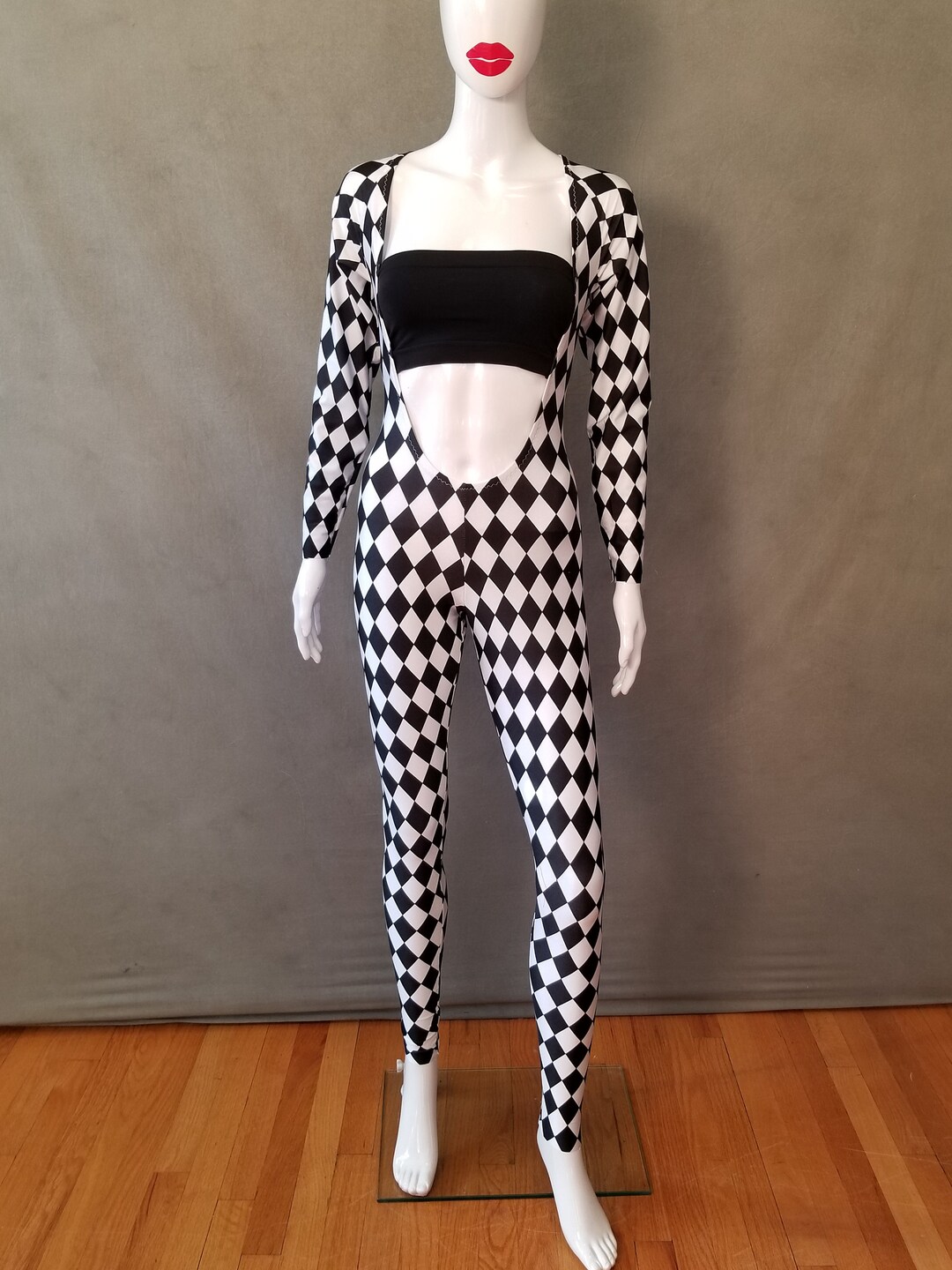 MADE TO ORDER Freddie Inspired Black and White Diamond Bodysuit for ...