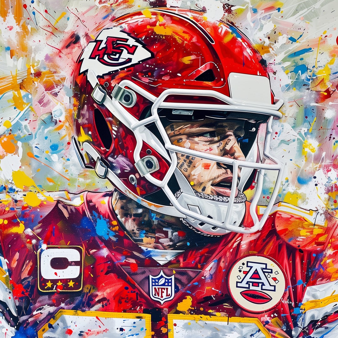 Digital Art Football Kansas City Chiefs Mahomes - Etsy