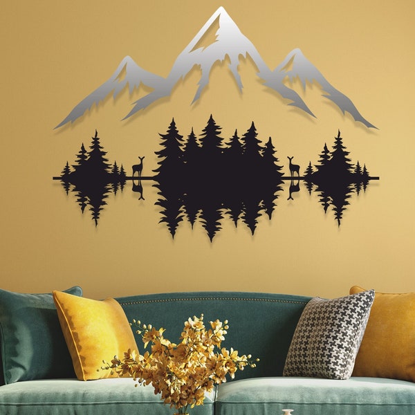 Mountain and Trees Wall Decor - Etsy