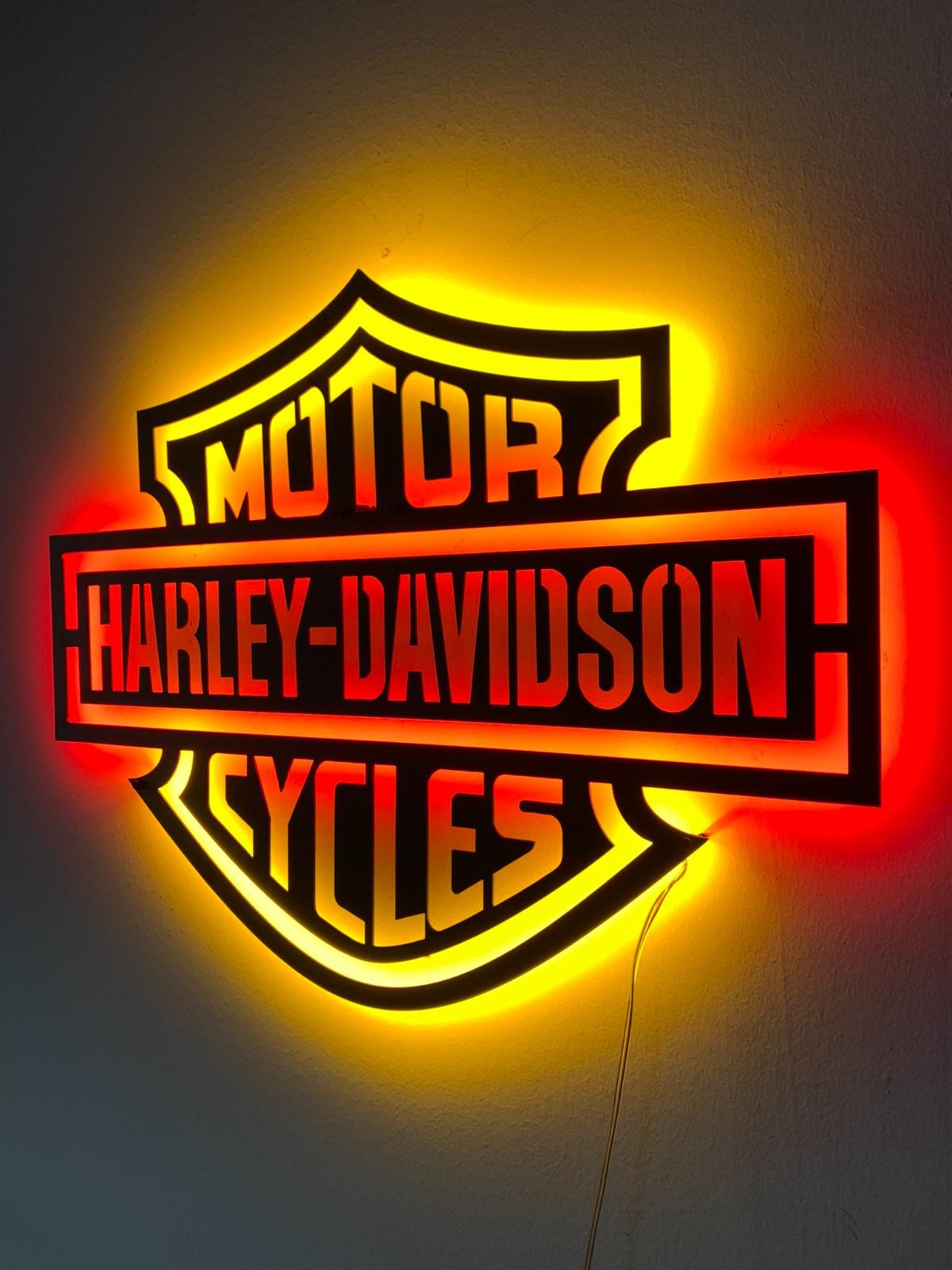 Harley Davidson Metal Led Wall Decor, Harley Led Wall Art, Garage Led ...