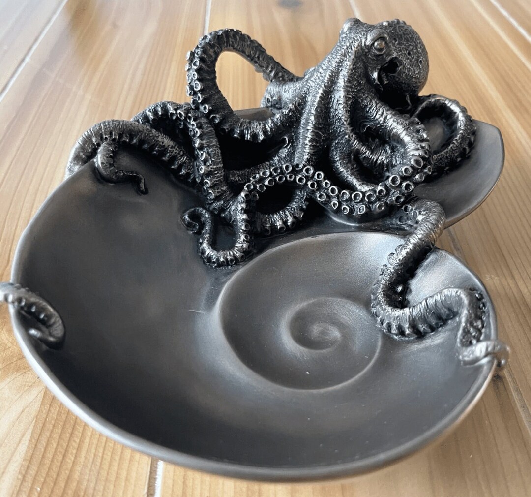 Decorative Octopus Tray, Cold Cast Bronze, Home Decor, Octopus Art - Etsy