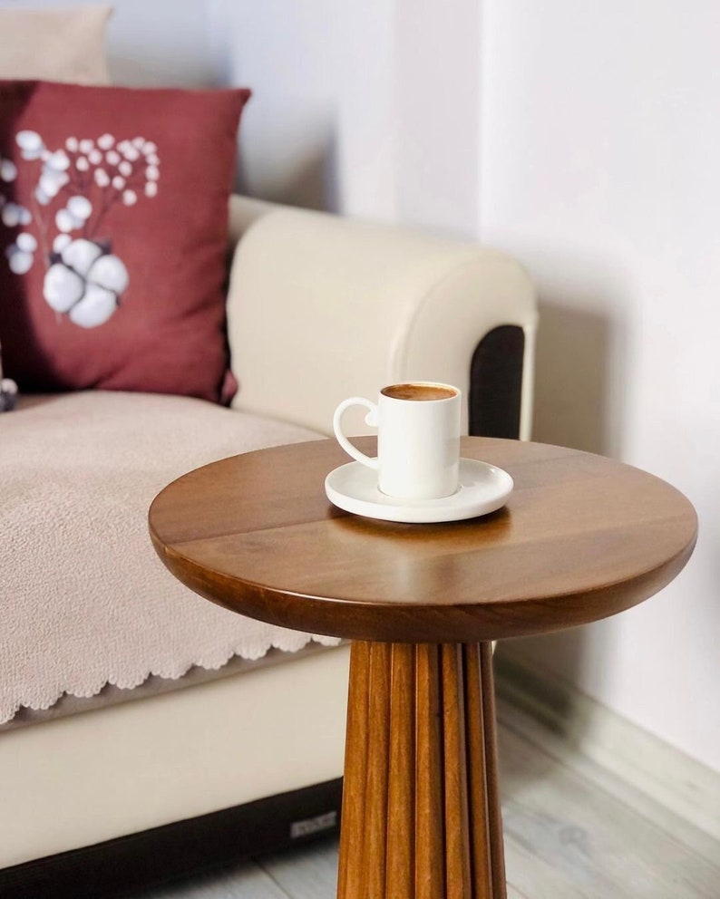 Mushroom Side Table, Handmade Natural Wood End Table, Home Design - Etsy