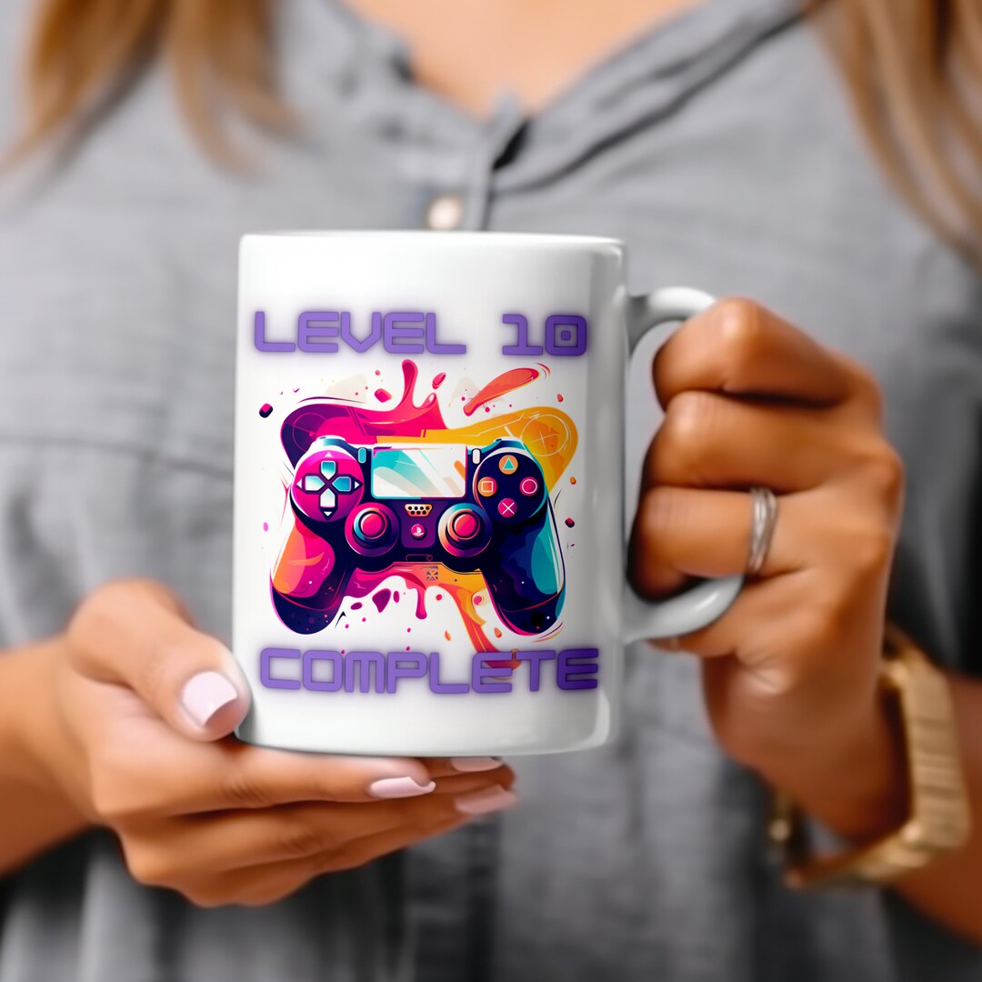 Birthday Mug, Game Controller Mug, Level Complete, Gift Idea, Birthday ...