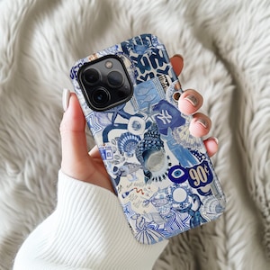 COQUETTE PREPPY BLUE Collage Phone Case, Scrapbook | for iPhone 17 16 ...