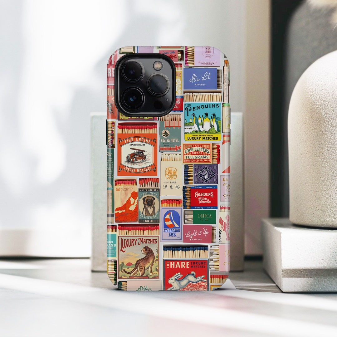 VINTAGE RETRO MATCHBOX Collage Phone Case, Coquette | for iPhone 17 16 ...