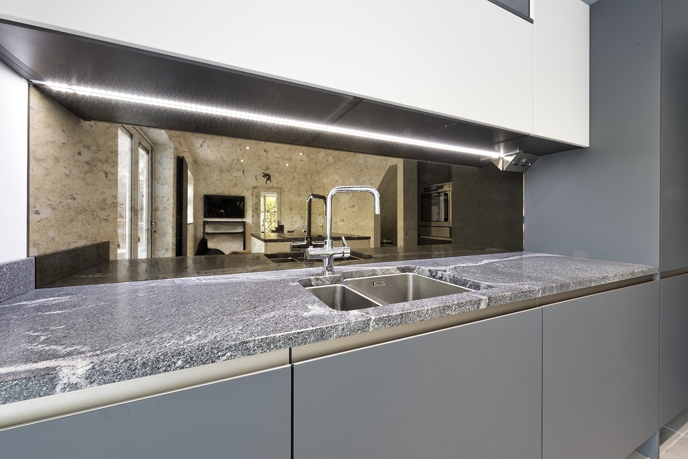 Bronze mirror kitchen cabinet store