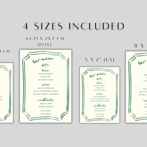 DRINKS BAR SIGN Menu Template | Funky Hand Drawn Border Drinks Menu ...