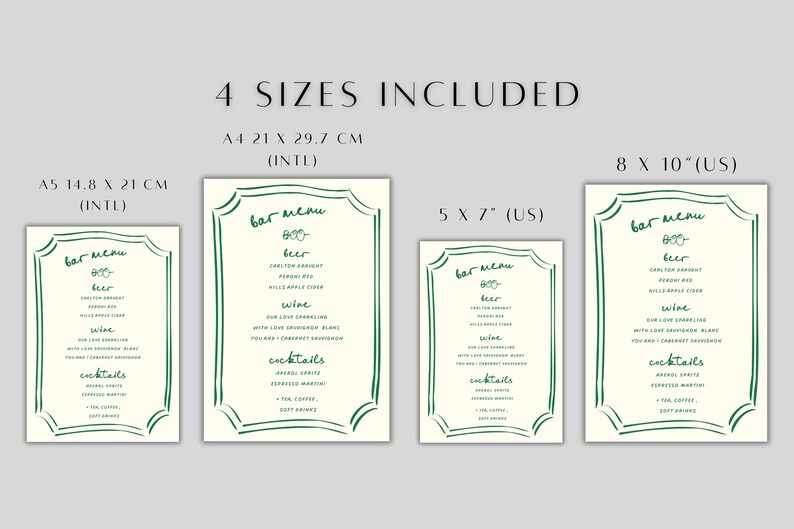 DRINKS BAR SIGN Menu Template | Funky Hand Drawn Border Drinks Menu ...