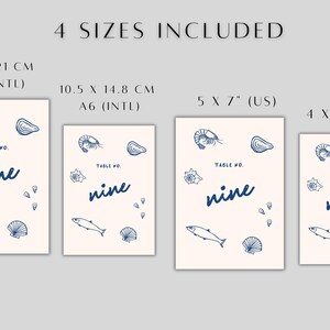 TABLE NUMBER Template Sign | Scribble Drawing Beach Wedding Coastal ...