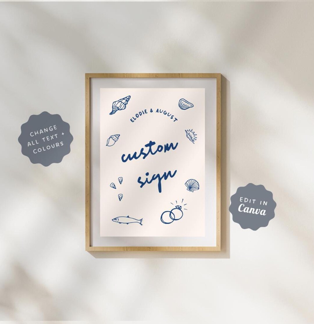 CUSTOM EVENT SIGN Template | Beach Seaside Ocean Coastal Destination ...