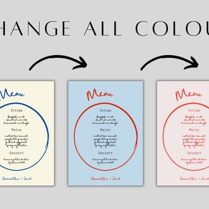 Fun Menu Template, Funky Circle Border, Handwriting Font, Minimalist ...