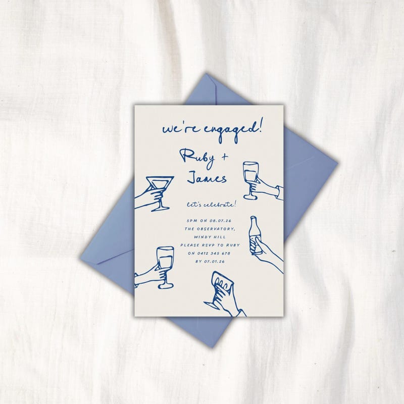 Hand Drawn Invite - Etsy