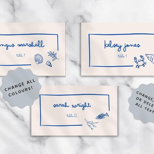Menu + Place Card Template Double Sided Destination Wedding Coastal ...