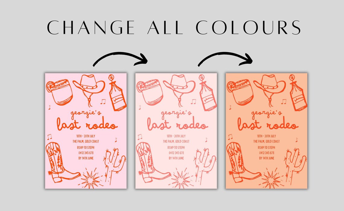 LAST RODEO HENS Party Invite Bachelorette Weekend Invitation Girls ...