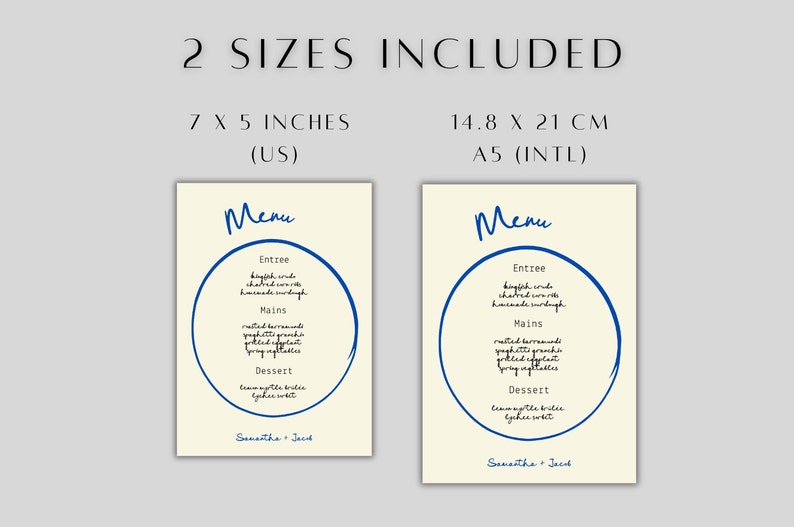 Fun Menu Template, Funky Circle Border, Handwriting Font, Minimalist ...