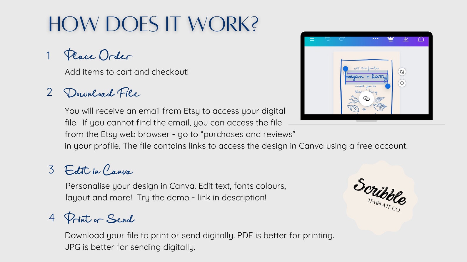Menu Place Card Template Pizza Party Menu Handwriting Font Hand Drawn ...