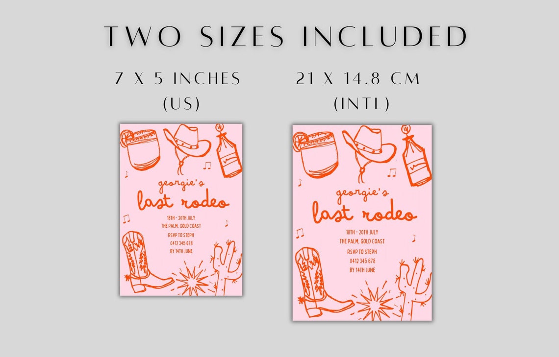 LAST RODEO HENS Party Invite Bachelorette Weekend Invitation Girls ...