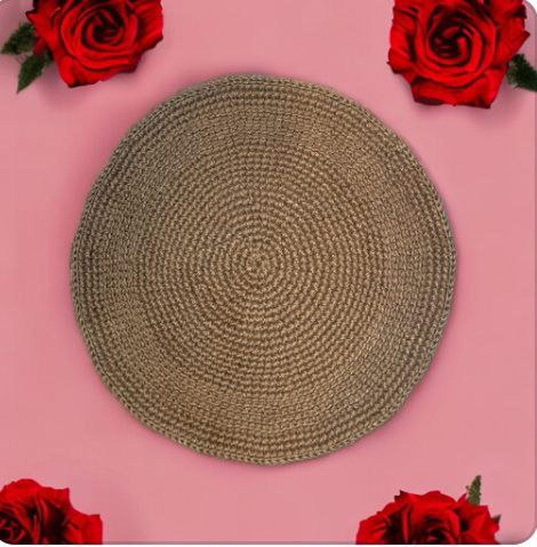 Handmade Round Crochet Jute Rug - Eco-friendly Masterpiece for Your ...