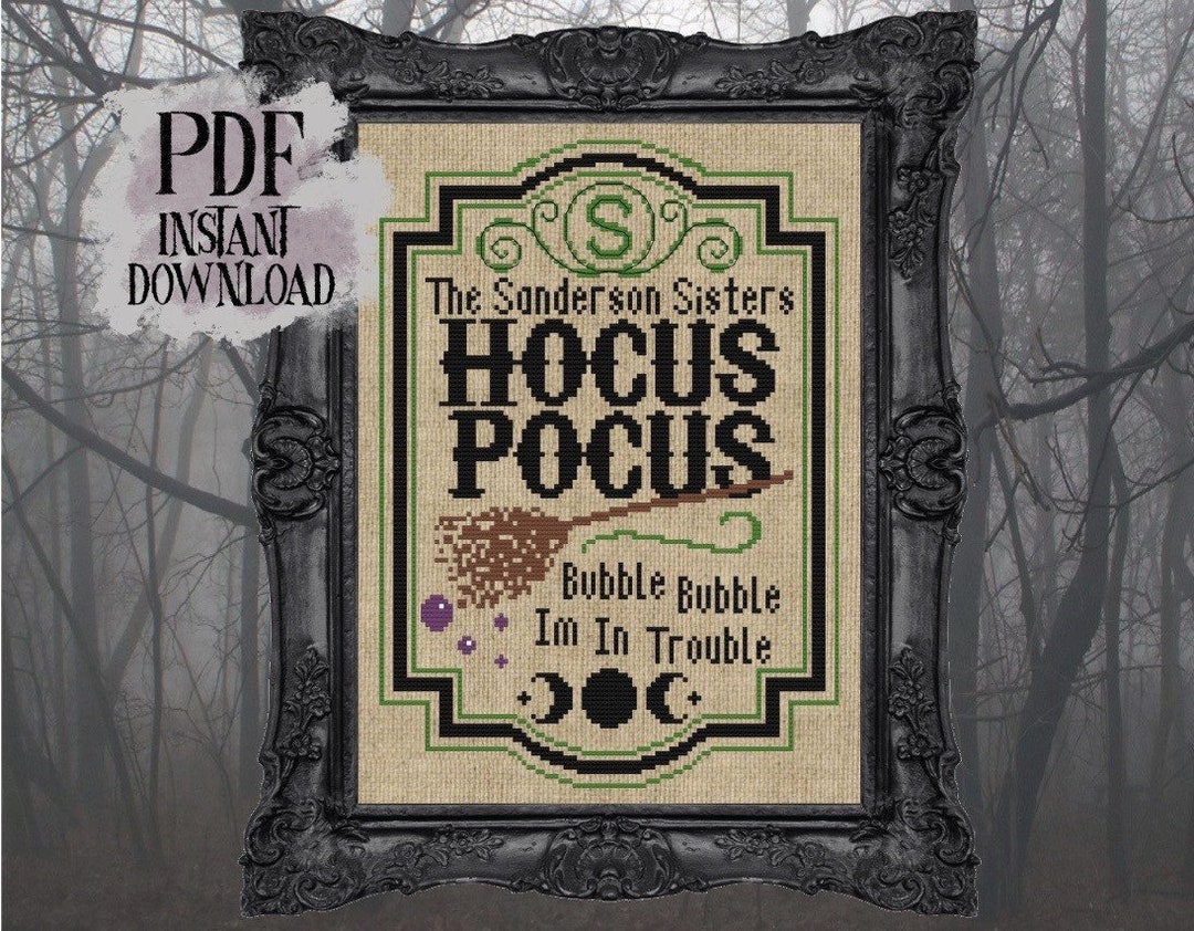 Sanderson Sisters Cross Stitch Pattern, PDF, Crochet, Needlepoint ...