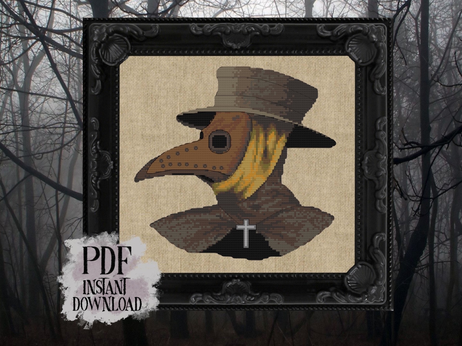 Plague Doctor Cross Stitch Pattern, PDF, Crochet, Needlepoint ...
