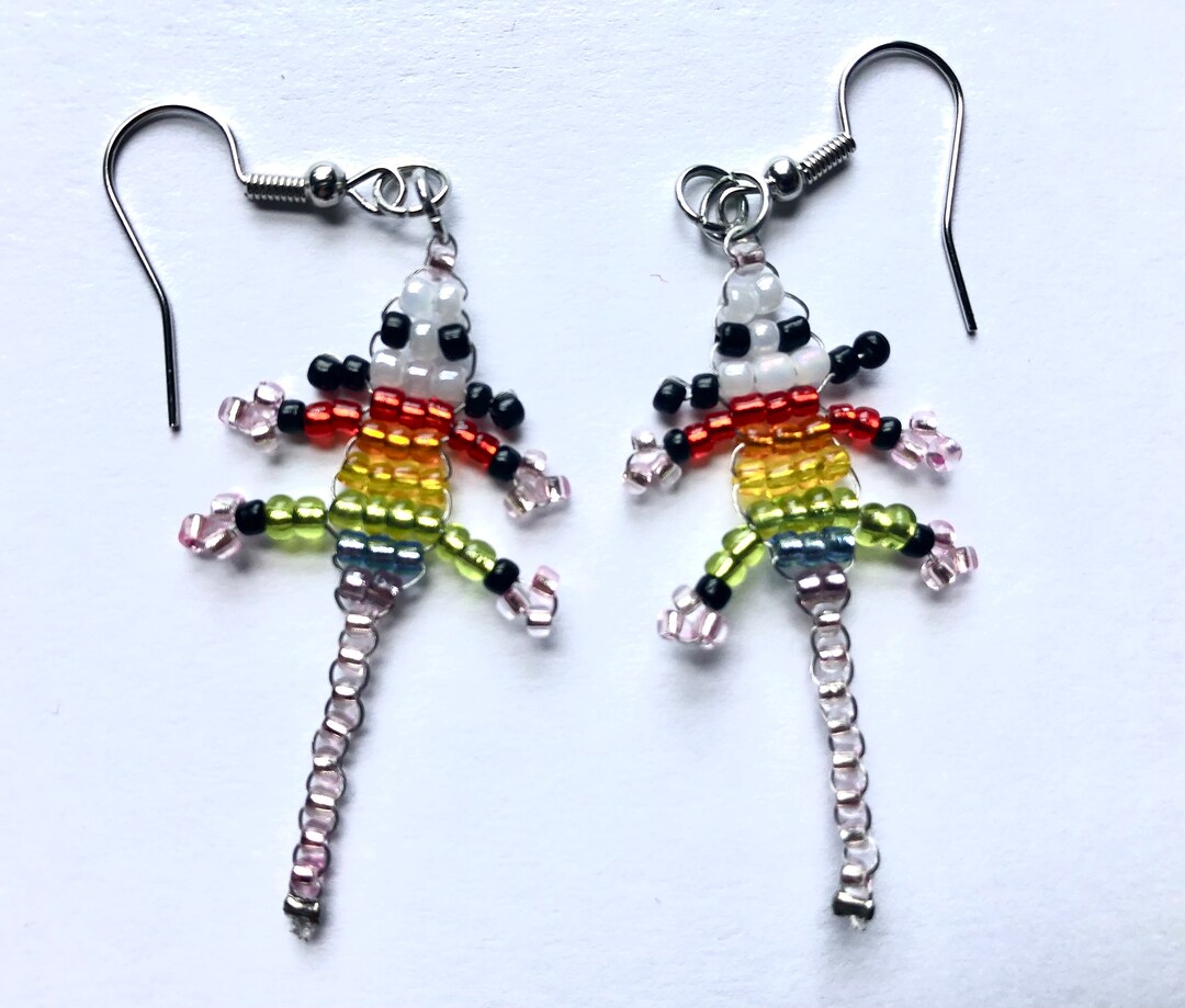 Beaded Rainbow Possum Earrings Beaded Animal Earrings Possum Earrings ...