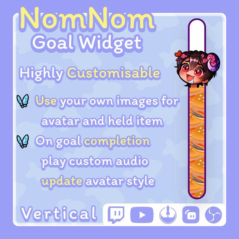 Stream Goal Widget Vertical Nom Nom Goal Widget Fully Customizable ...