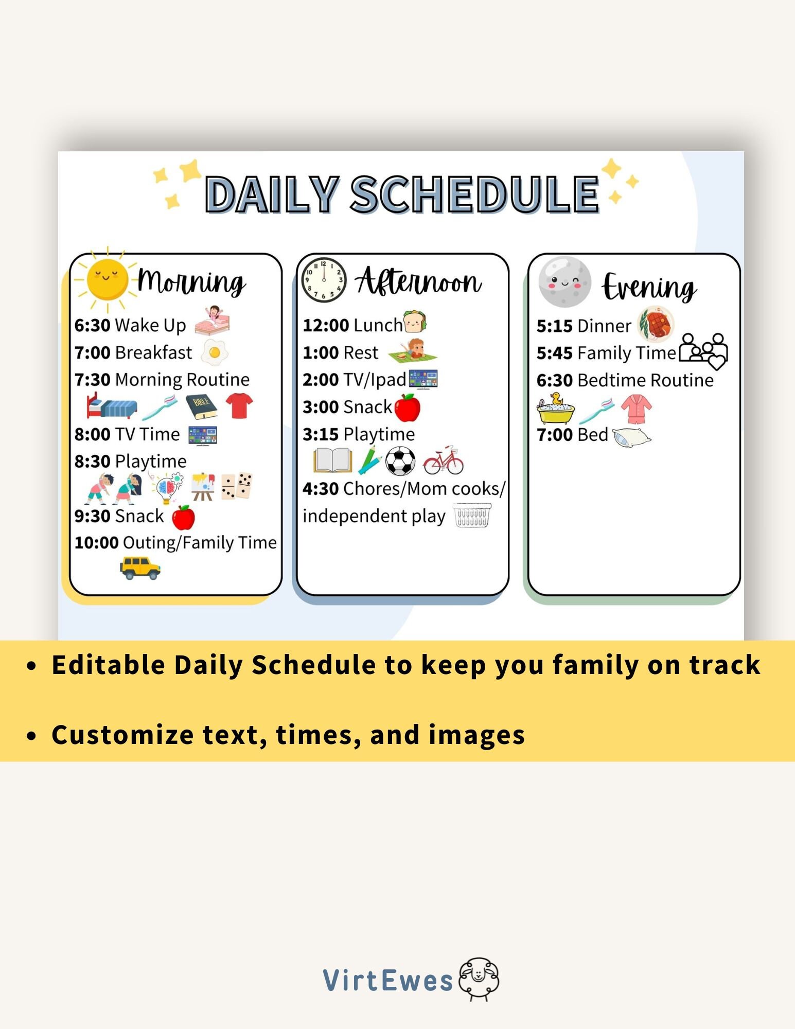 Character Chore Chart for Kids Biblical Rhythms Faith-based ...