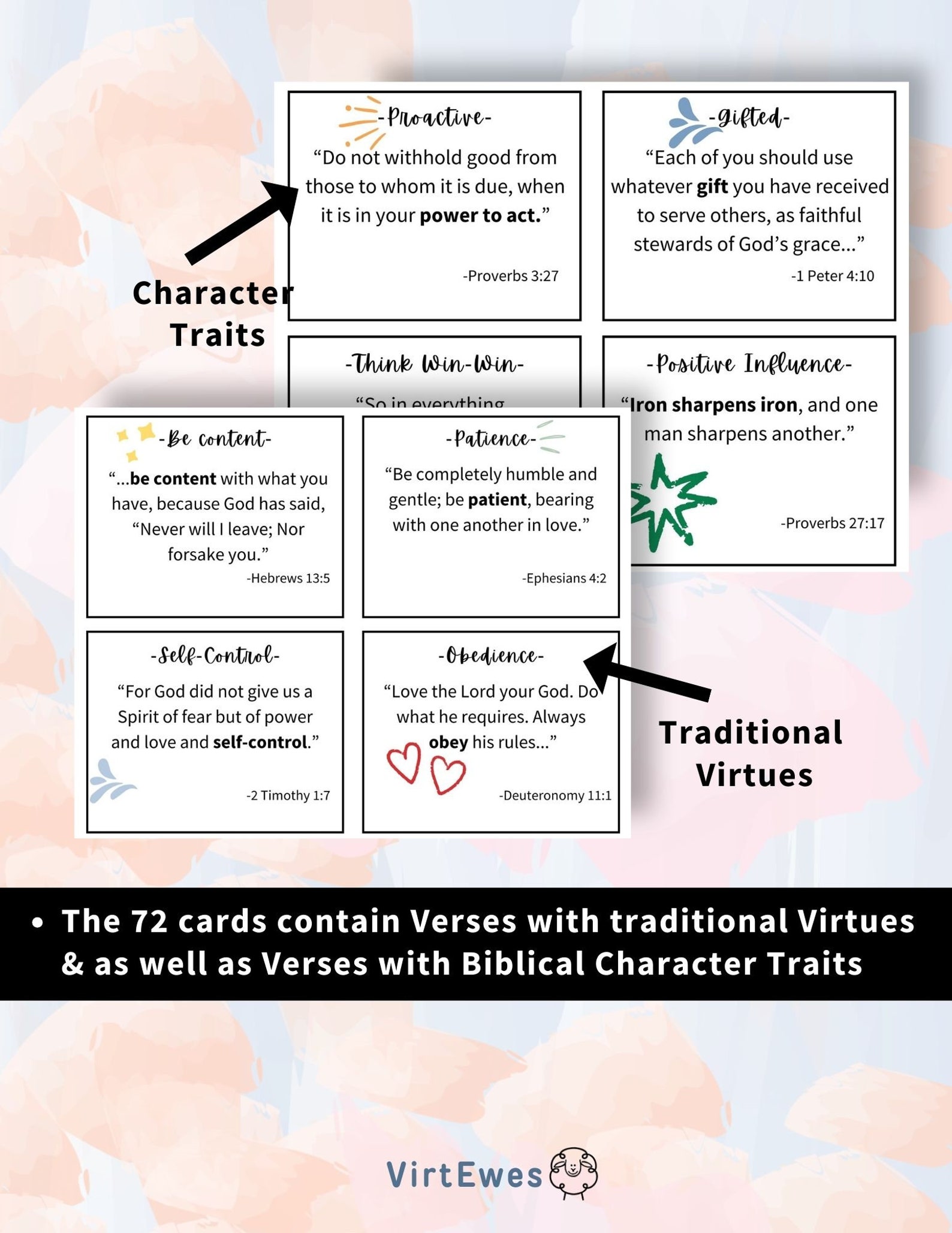 Scripture Memory Cards for Kids / Character Development / Verse ...