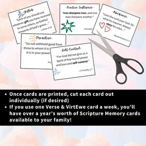 Scripture Memory Cards for Kids / Character Development / Verse ...