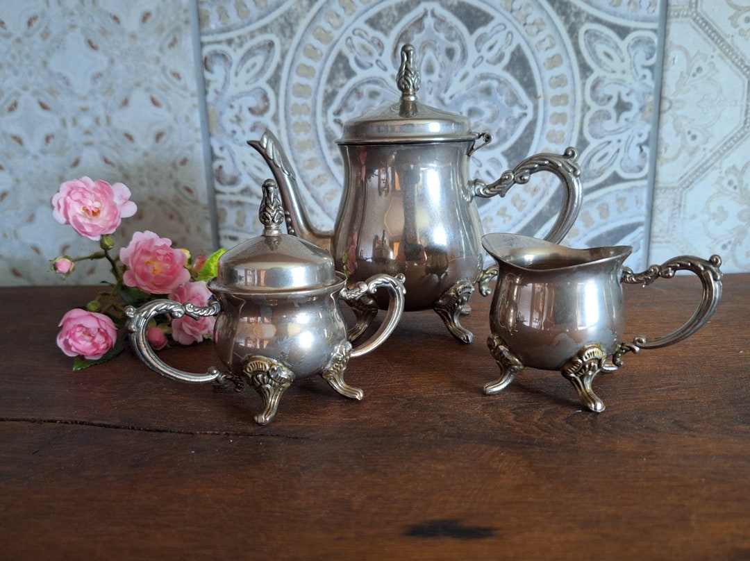 Antique Art Nouveau Bachelor Tea Set Silver Plated Tea for One Art ...
