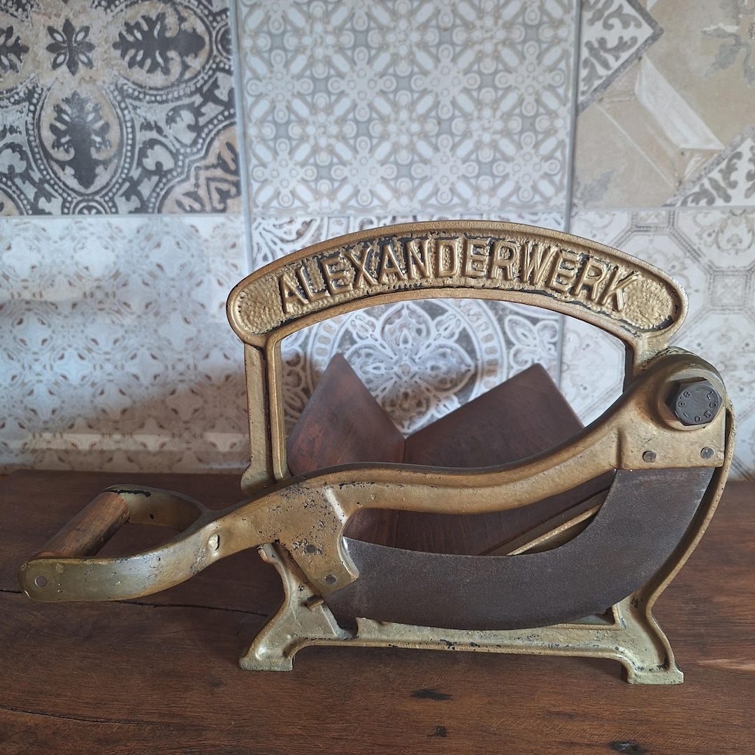 Alexanderwerk Antique Bread Slicer Manual Cast Iron Wood Old Tobacco ...