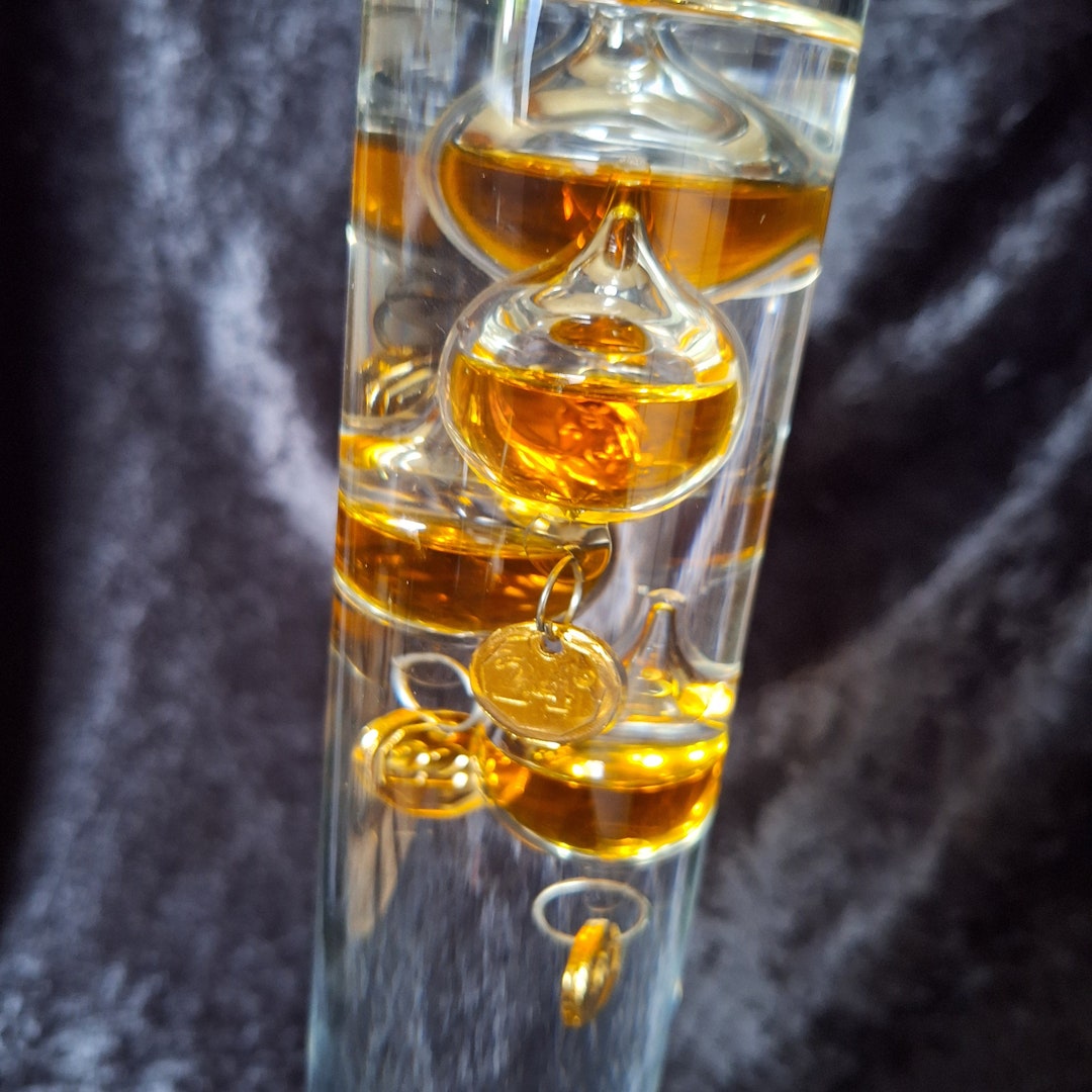 Large Vintage Galileo Galilei Thermometer Freestanding 34.5 Cm Gold ...