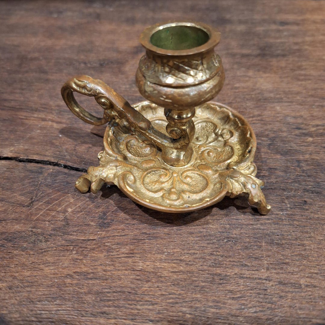 Ancient Handcrafted Chamber Light - Antique Candle Holder With Handle ...
