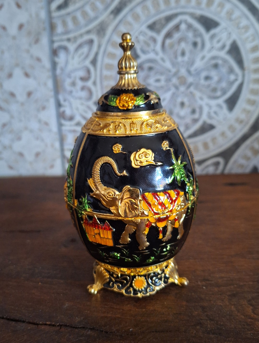 Enchanting Old Asian Toothpick Holder Brass Enamel - Toothpick ...