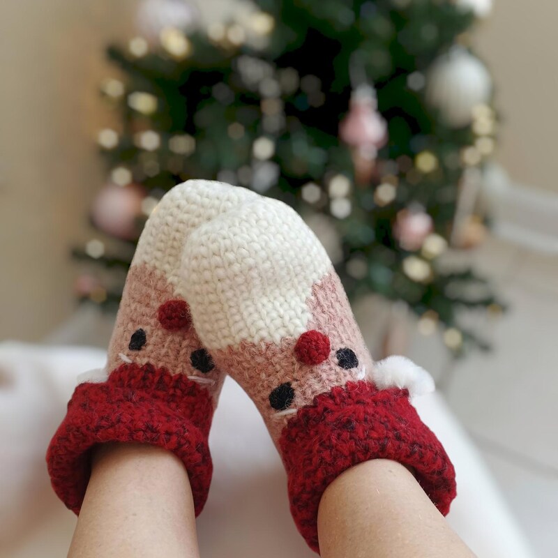 Santa Slippers - Etsy