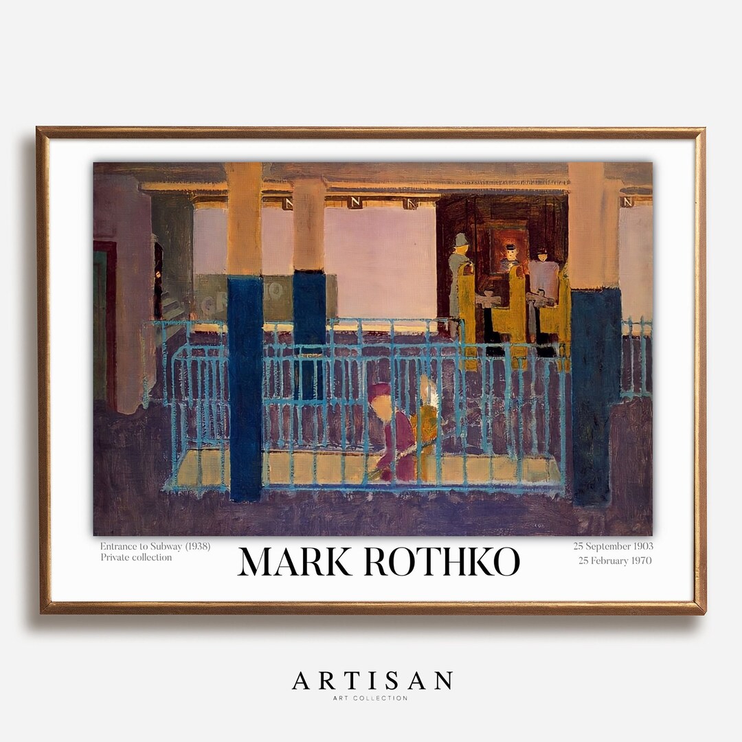 Entrance to Subway by Mark Rothko, Mark Rothko Print, Exhibition Poster ...