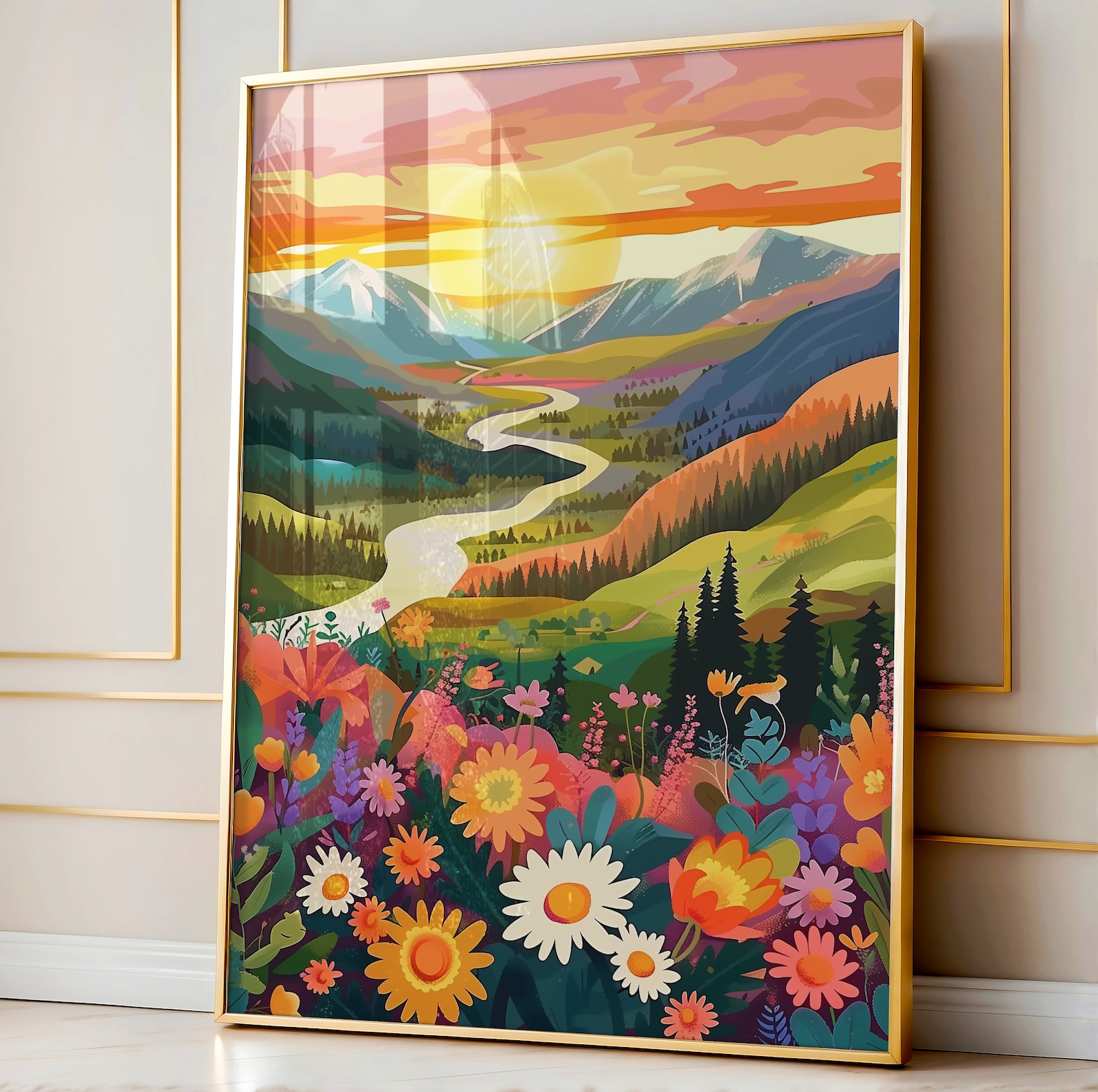 Abstract Meadow Landscape Print, Vibrant Print, Abstract Painting ...