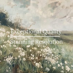 Muted Spring Landscape Print, Rustic Flowers Art, Meadow Print, Vintage ...