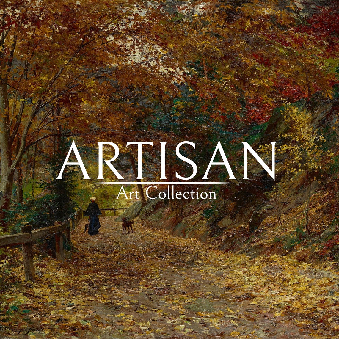 Autumn Landscape Painting, Moody Fall Landscape Print, Vintage Wall Art ...