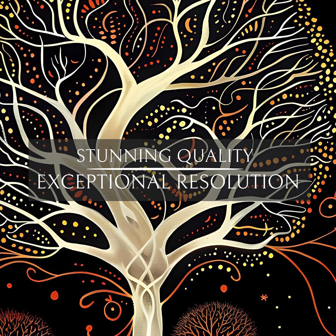 Aboriginal Tree Dot Art, Indigenous Poster, Night Landscape, Abstract ...