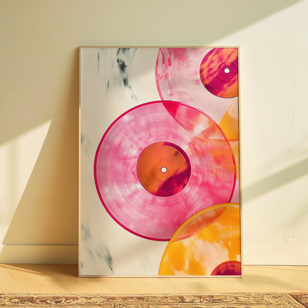 Abstract Vinyl Record Poster, Retro Music Poster, Record Player Art ...