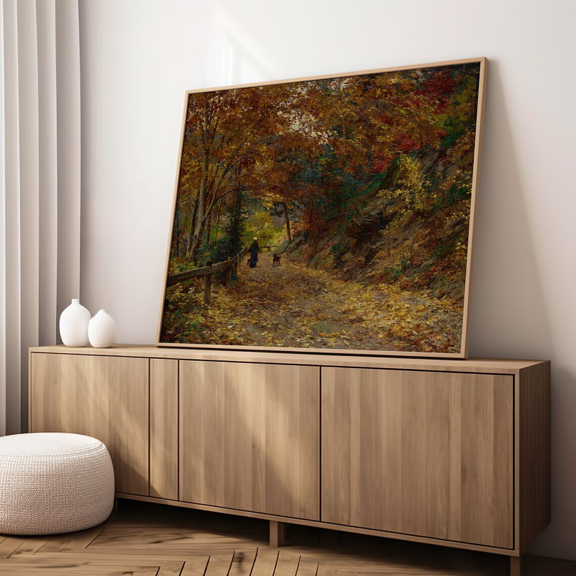 Autumn Landscape Painting, Moody Fall Landscape Print, Vintage Wall Art ...