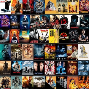 100 Vintage Action Movie Posters, Classic Famous Movie Prints, Foreign ...
