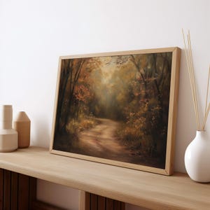 Fall Vintage Painting, Landscape Painting, Vintage Wall Art, Moody Wall ...