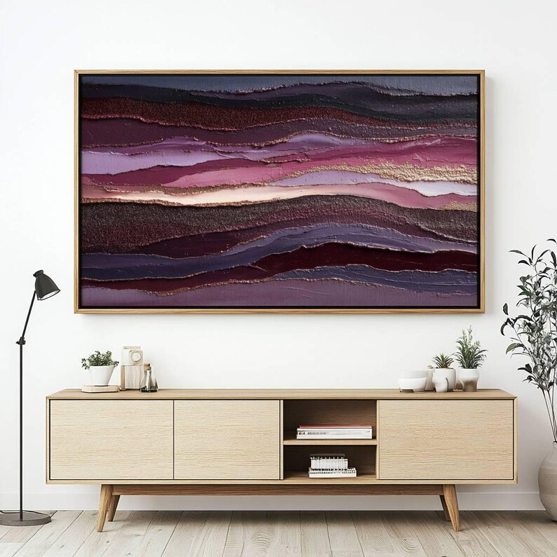Samsung Frame TV Art Purple Gold | Abstract Textured Wall Art | Moody ...