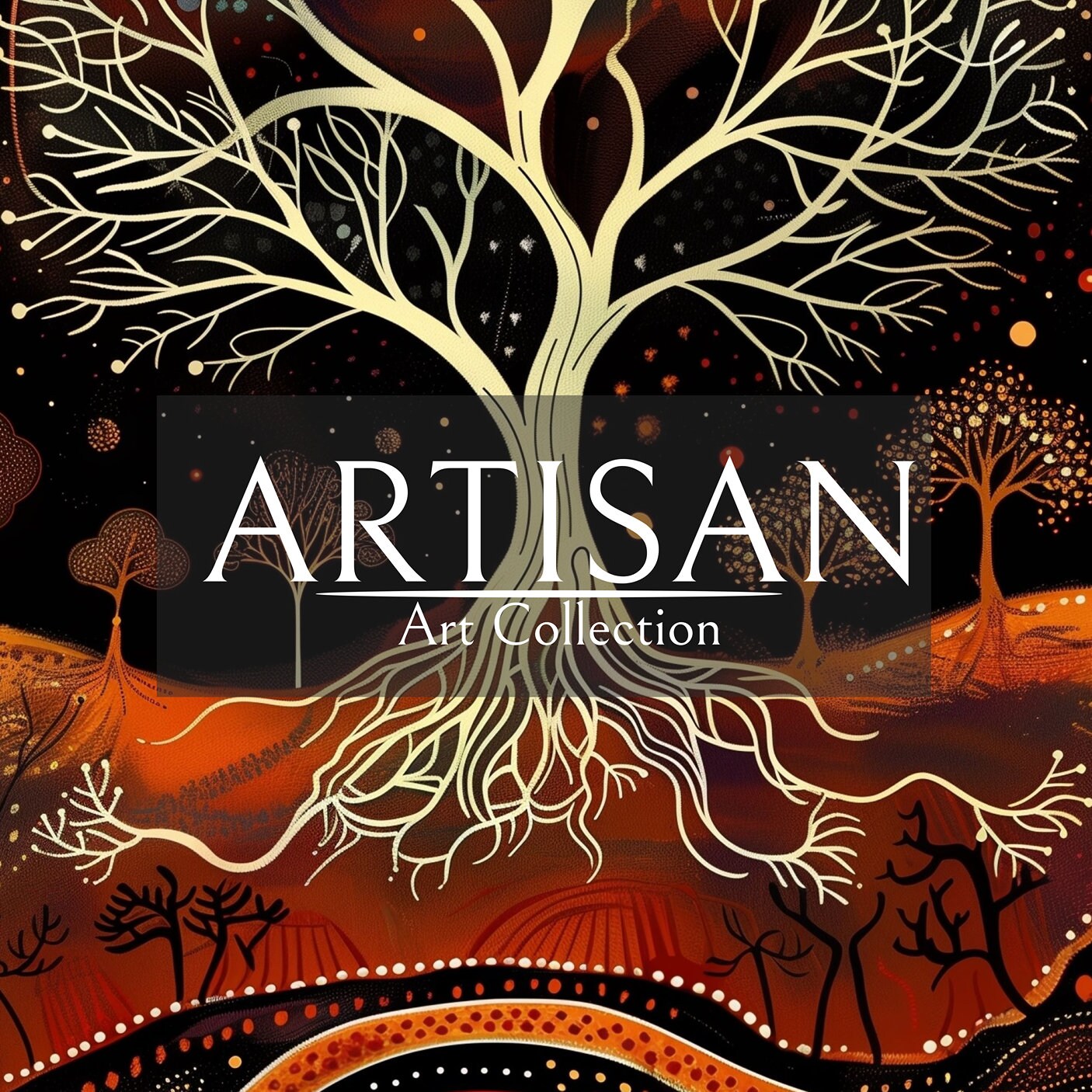 Aboriginal Tree Dot Art, Indigenous Poster, Night Landscape, Abstract ...