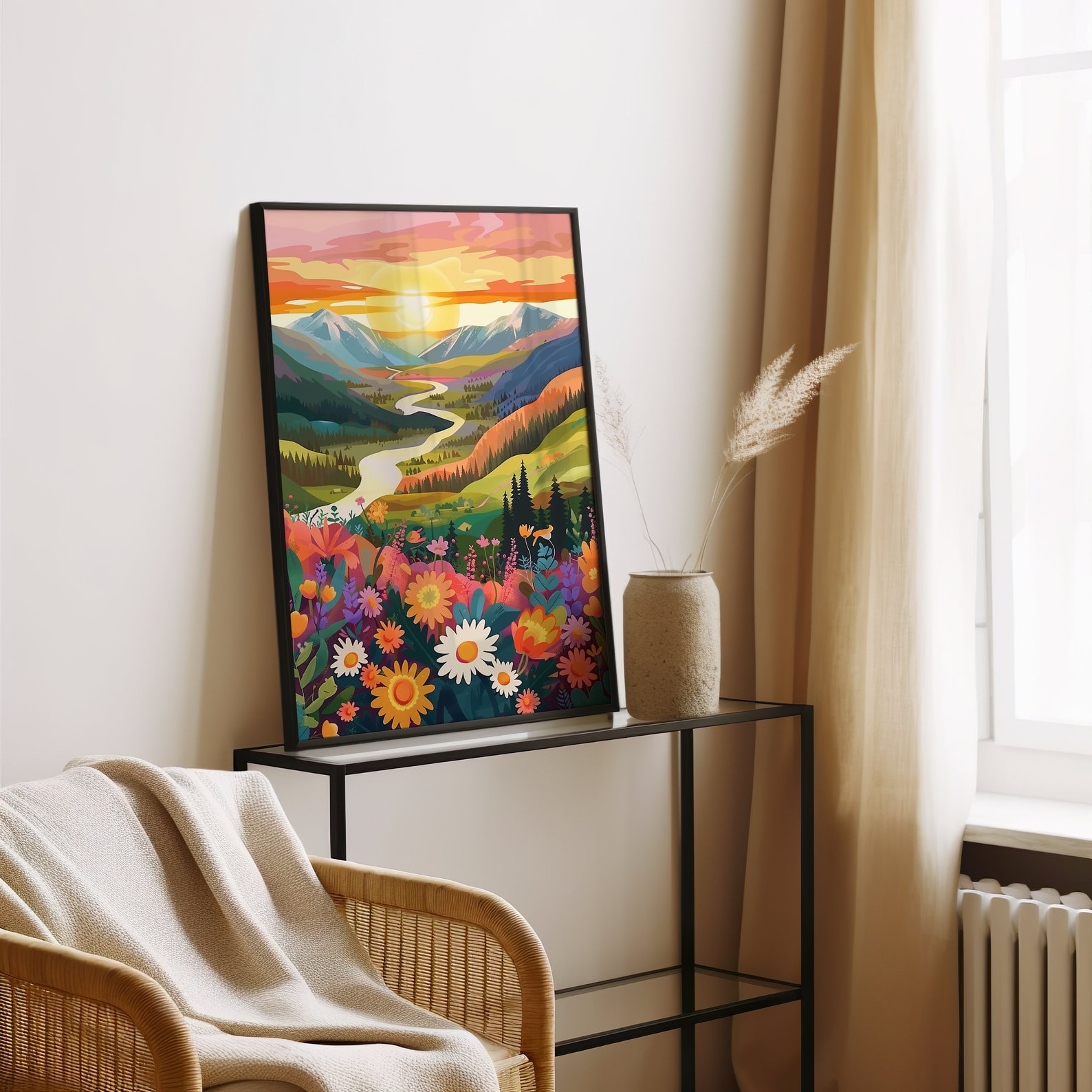 Abstract Meadow Landscape Print, Vibrant Print, Abstract Painting ...